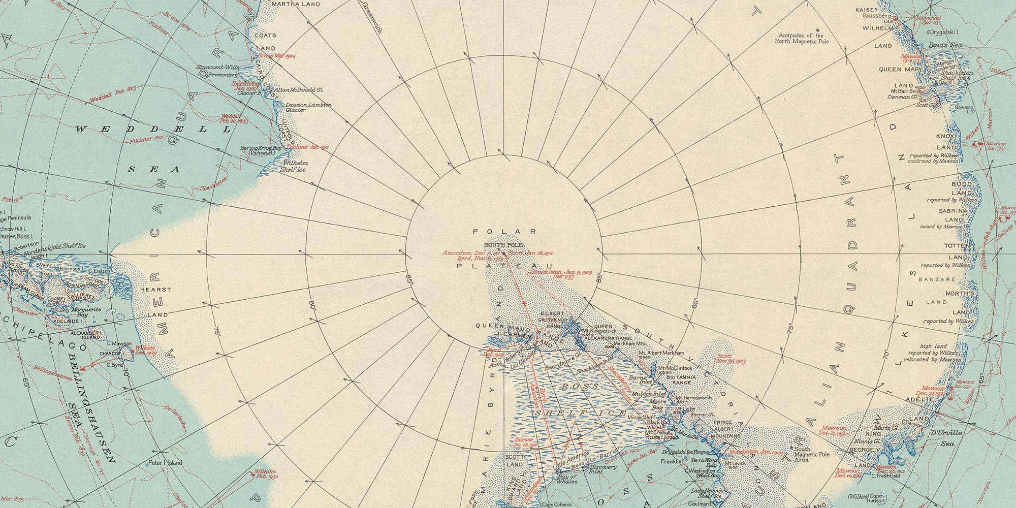 Alte Karten vom Südpol und der Antarktis – The Unique Maps Co.