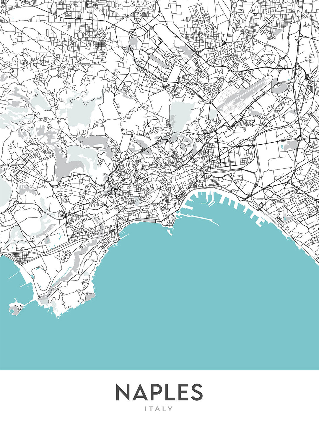 City Map Naples Italy Map, TOWN PLAN OF NAPLES, Italy, 1943,