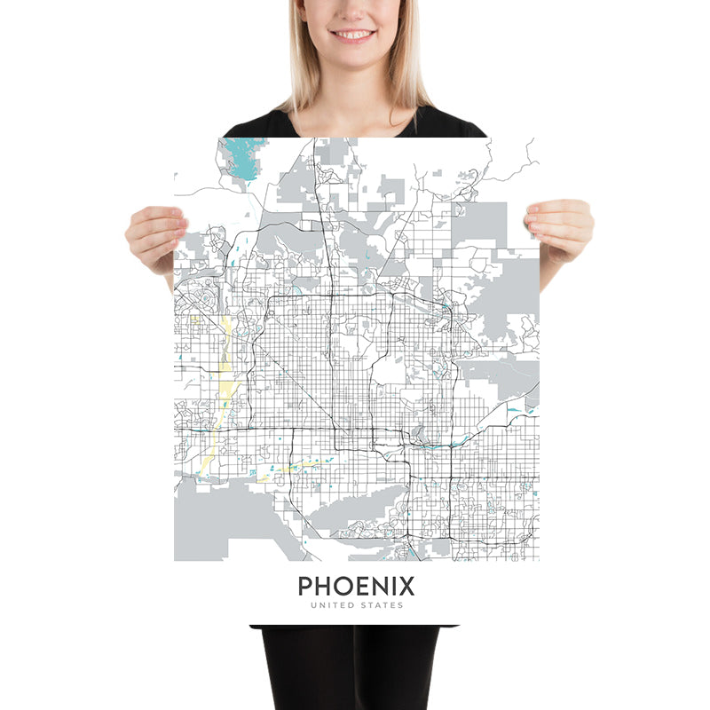 Phoenix Area Map Cities Phoenix Arizona US Map Vector Exact City Plan