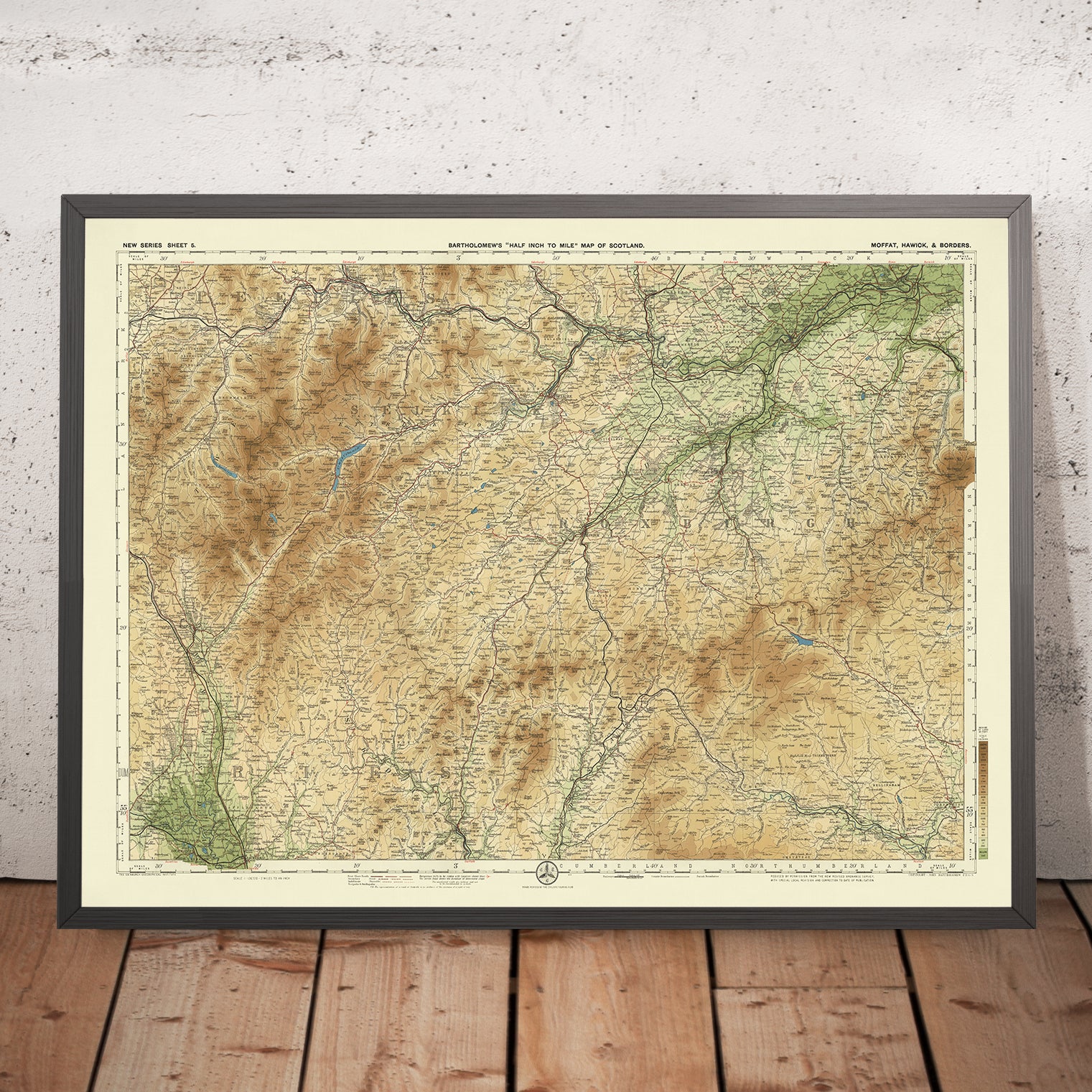 Old OS Map of Dumfriesshire & Roxburghshire by Bartholomew, 1901: Dumf ...