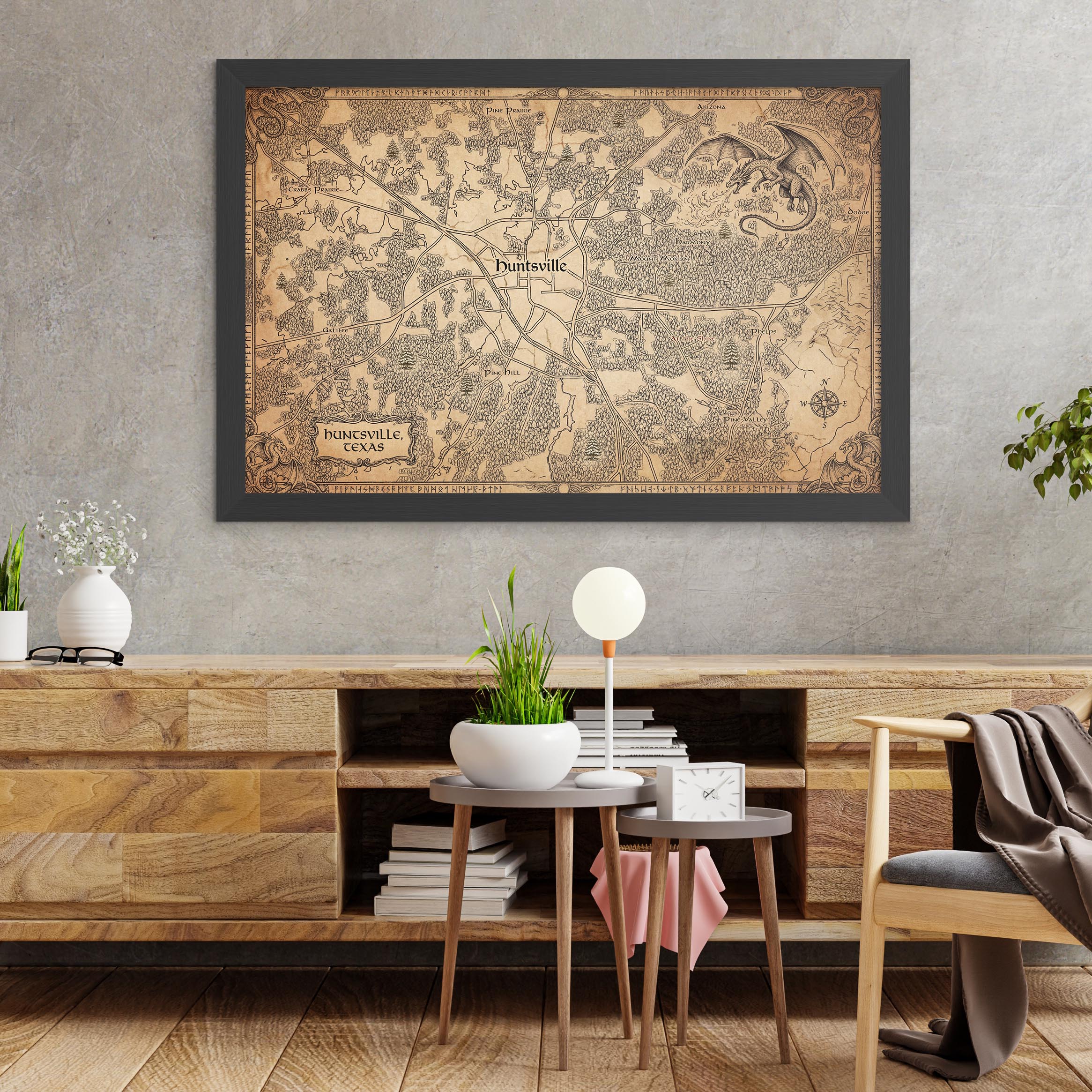 Personalised Fantasy Town Map: Hand Made LOTR Style, Any Place or Home ...