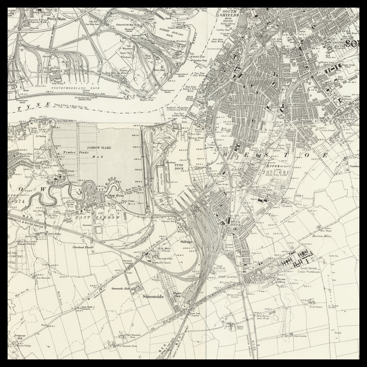 Personalised Old Map of Wallsend – The Unique Maps Co.