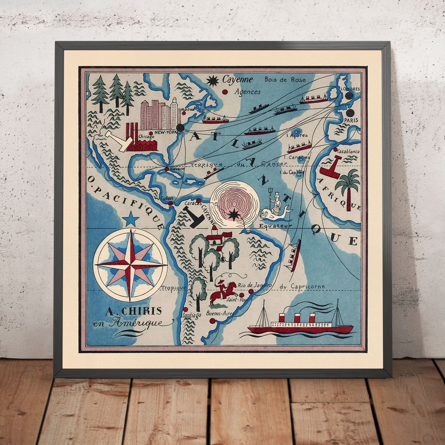 Old Map of the Americas by Mazuyer, 1931: Vivid Illustrations, Cultura ...