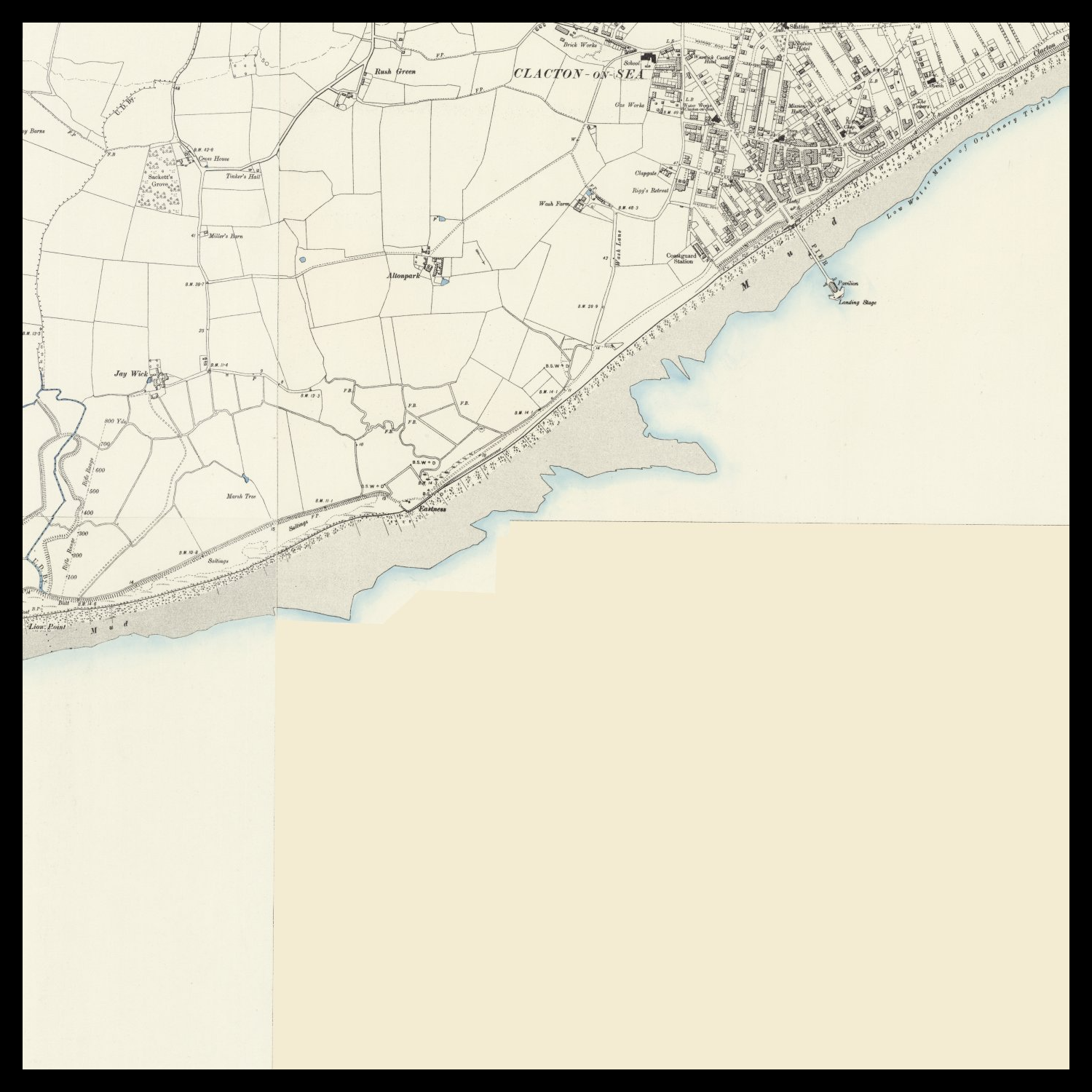 Personalised Old Map of Clacton-on-Sea – The Unique Maps Co.