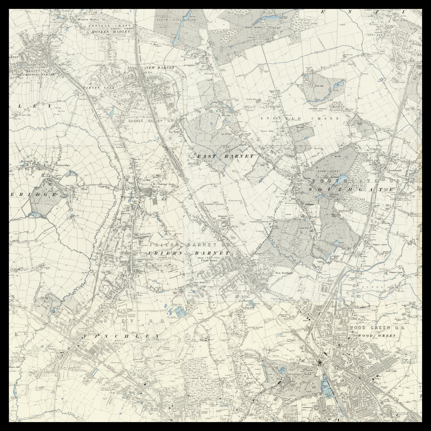 Personalised Old Map of Barnet – The Unique Maps Co.