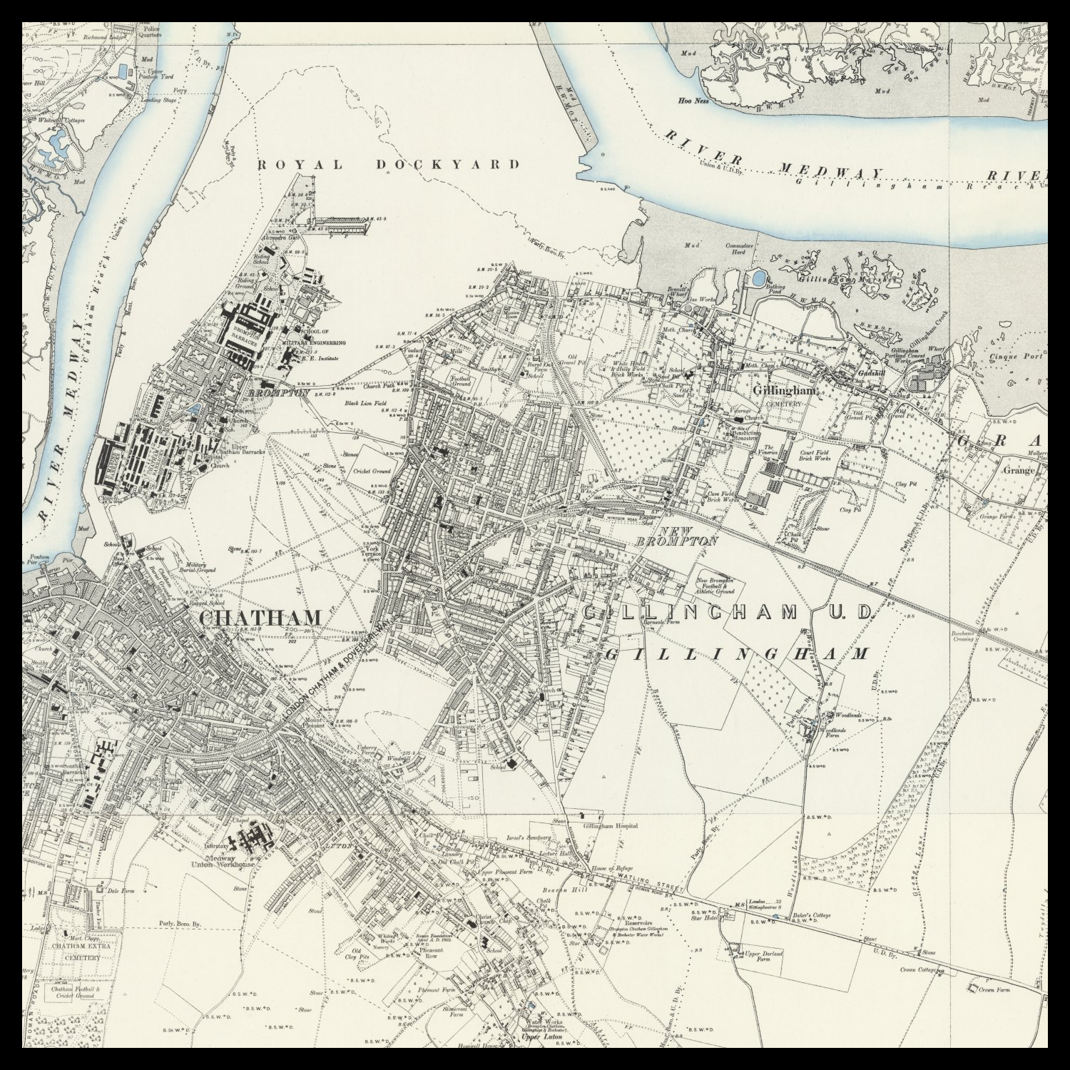 Personalised Old Map of Gillingham – The Unique Maps Co.