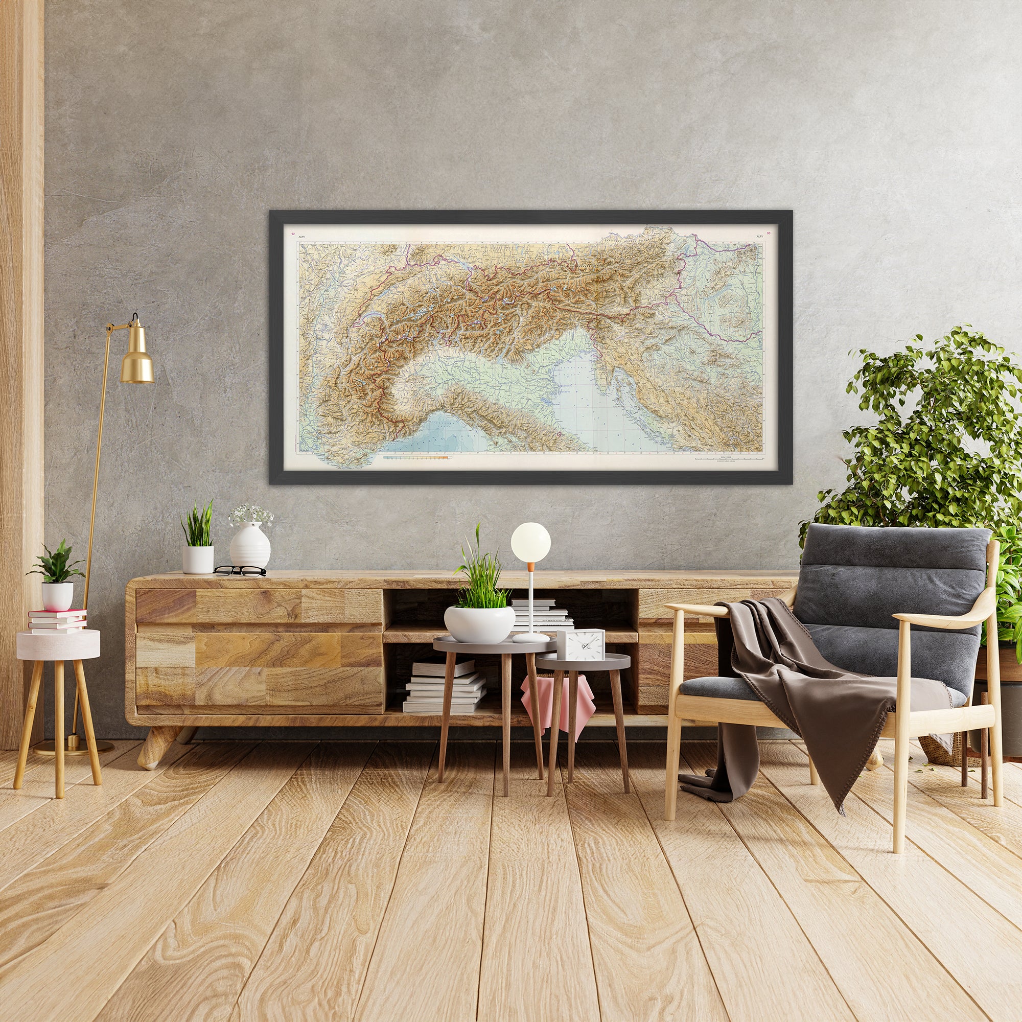 Old Topographic Map of the European Alps, 1965: Milan, Zurich, Mont Bl ...
