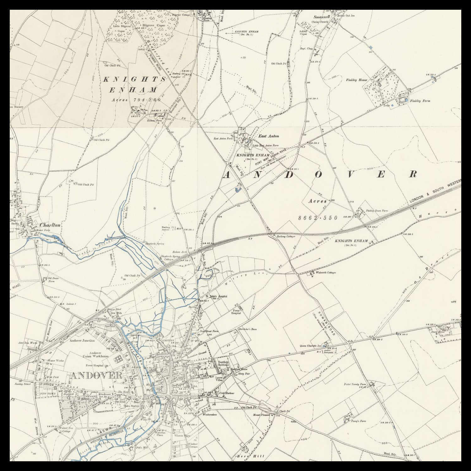 Personalised Old Map of Andover – The Unique Maps Co.