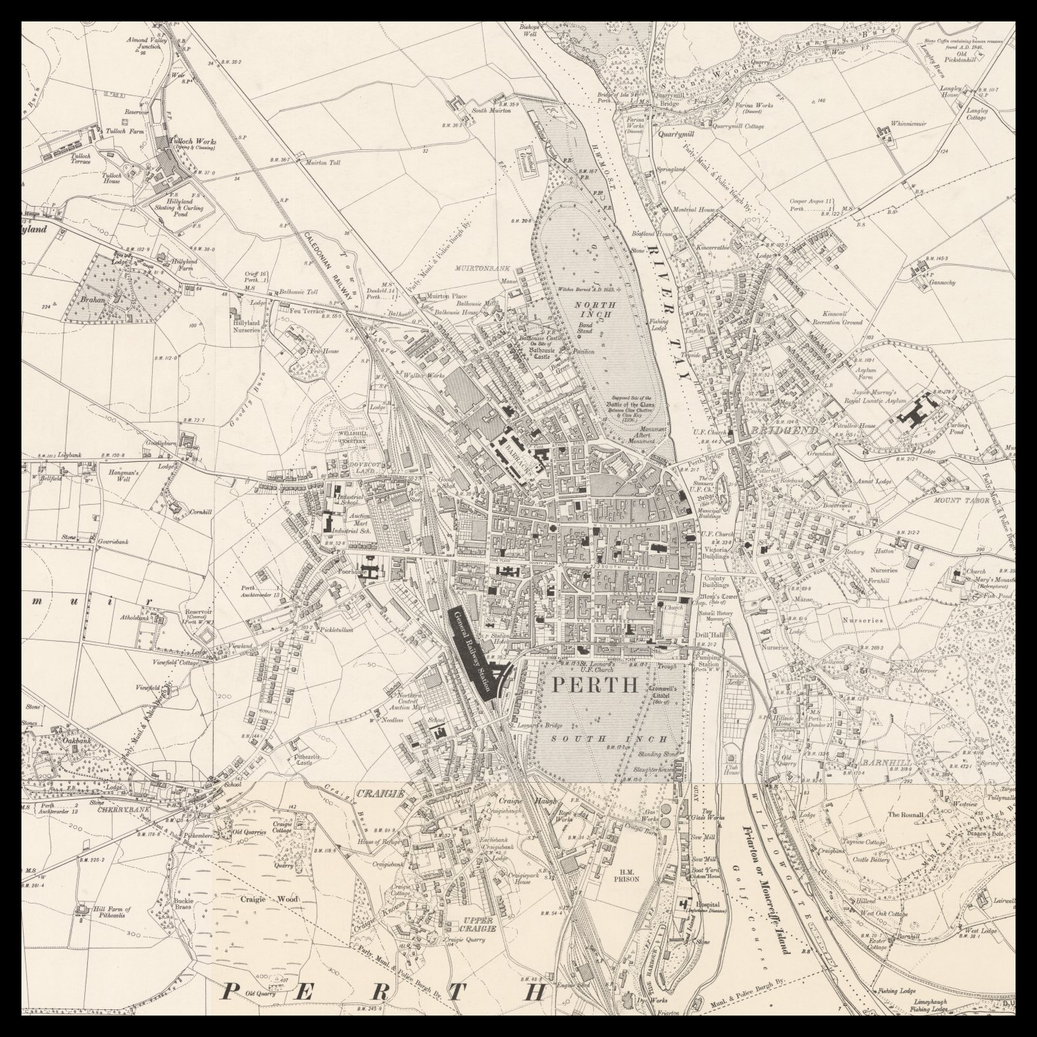 Personalised Old Map of Perth – The Unique Maps Co.