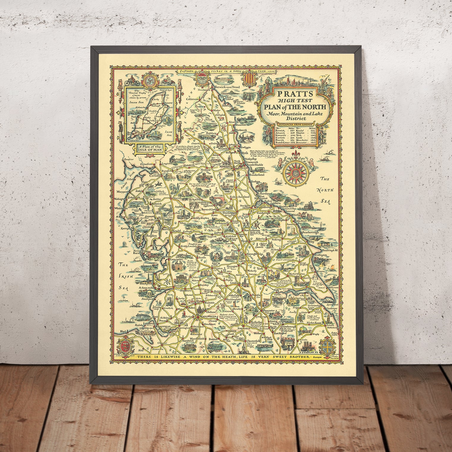 Pratt's Map of Northern England by AE Taylor, 1932 – The Unique Maps Co.