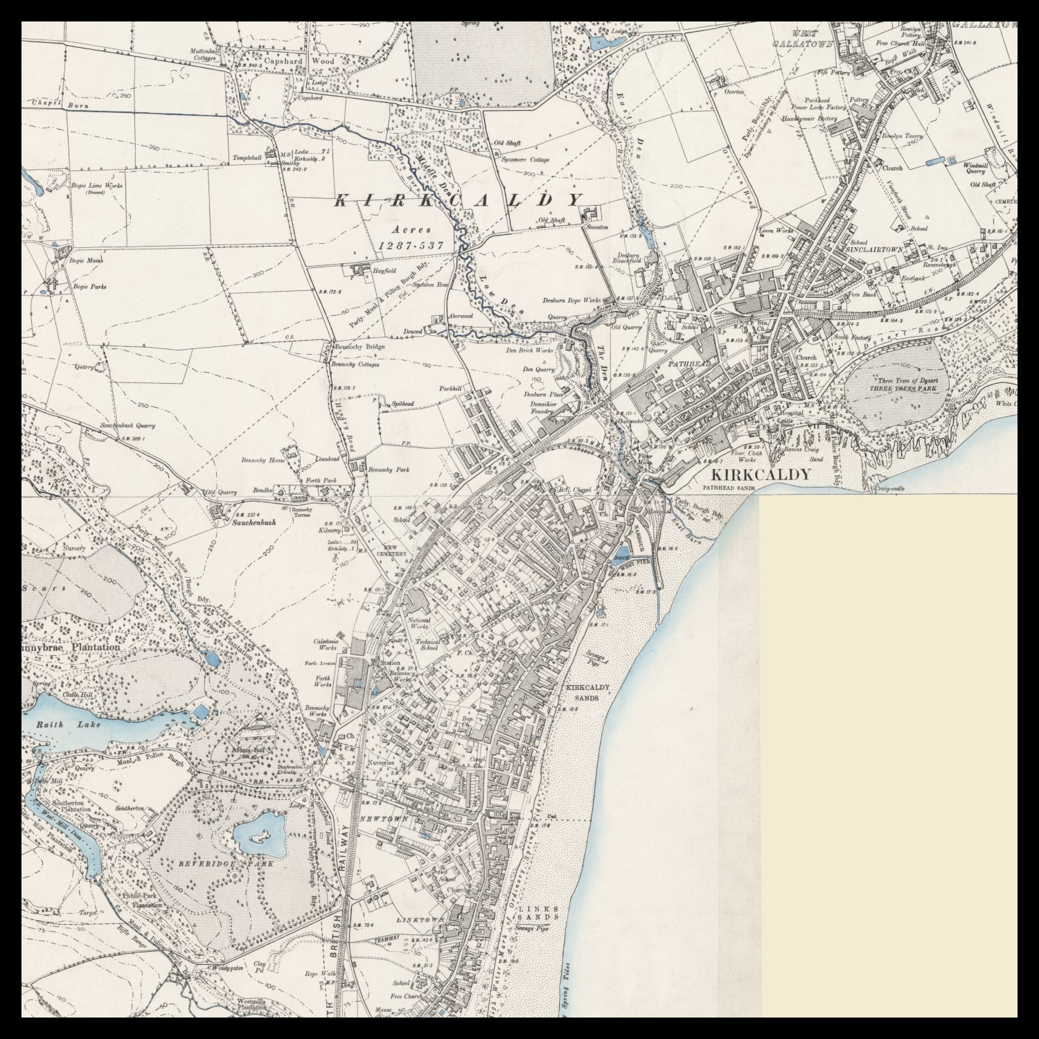 Personalised Old Map of Kirkcaldy – The Unique Maps Co.