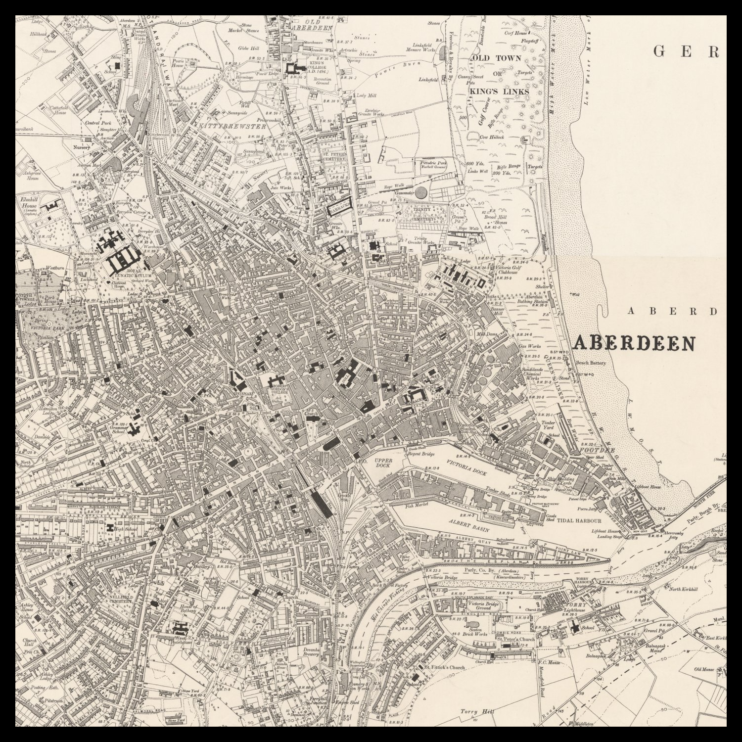 Personalised Old Map of Aberdeen – The Unique Maps Co.