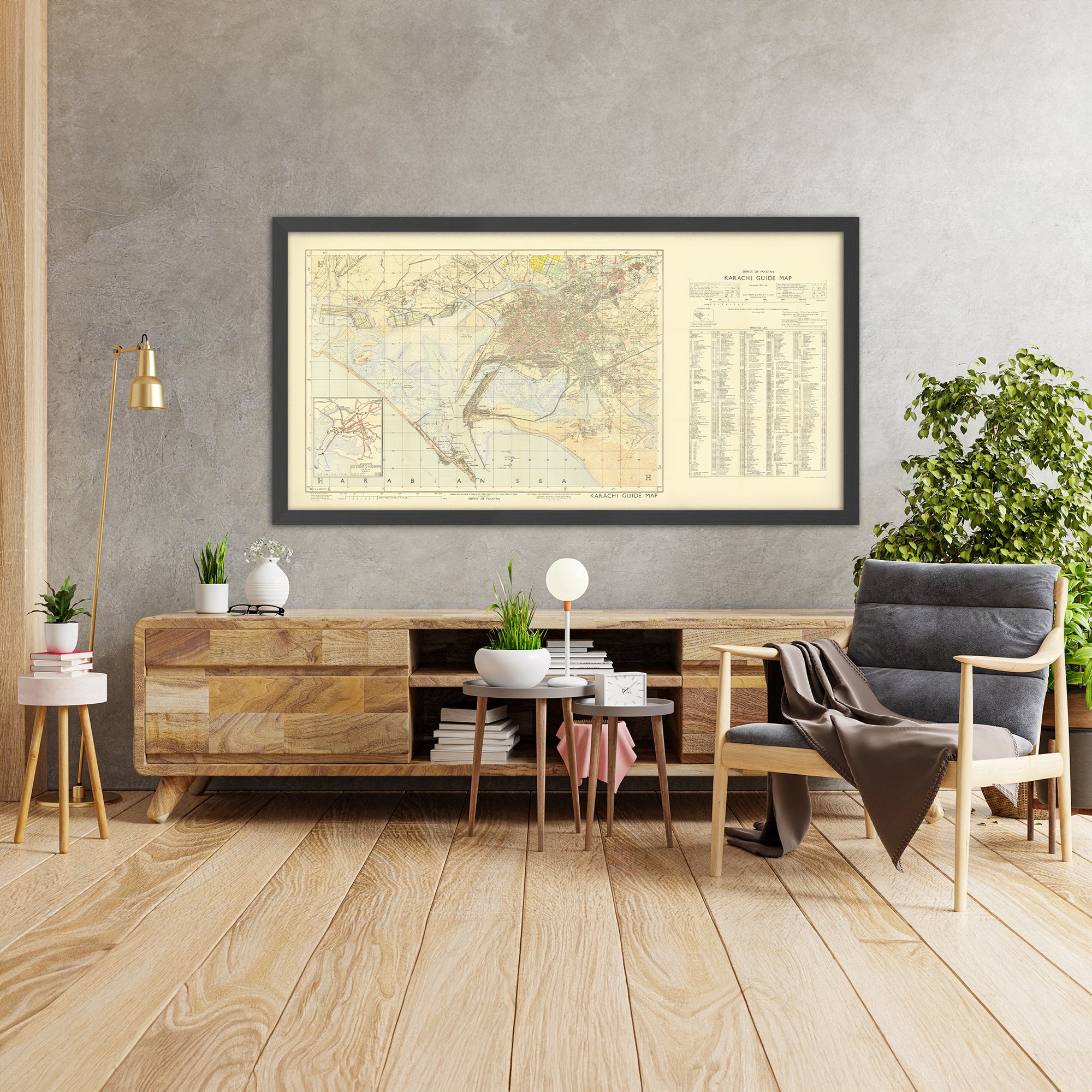 Old Guide Map of Karachi, 1929: Saddar, Clifton, Lyari, Karachi Harbor ...