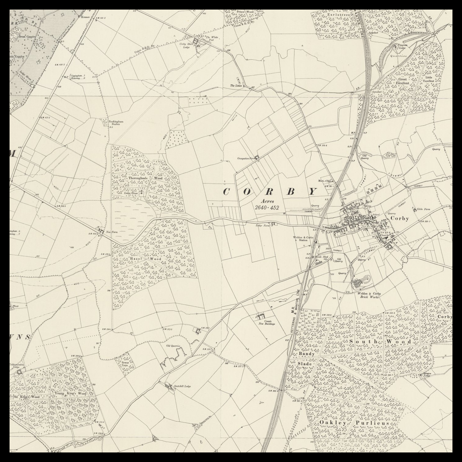 Personalised Old Map of Corby – The Unique Maps Co.