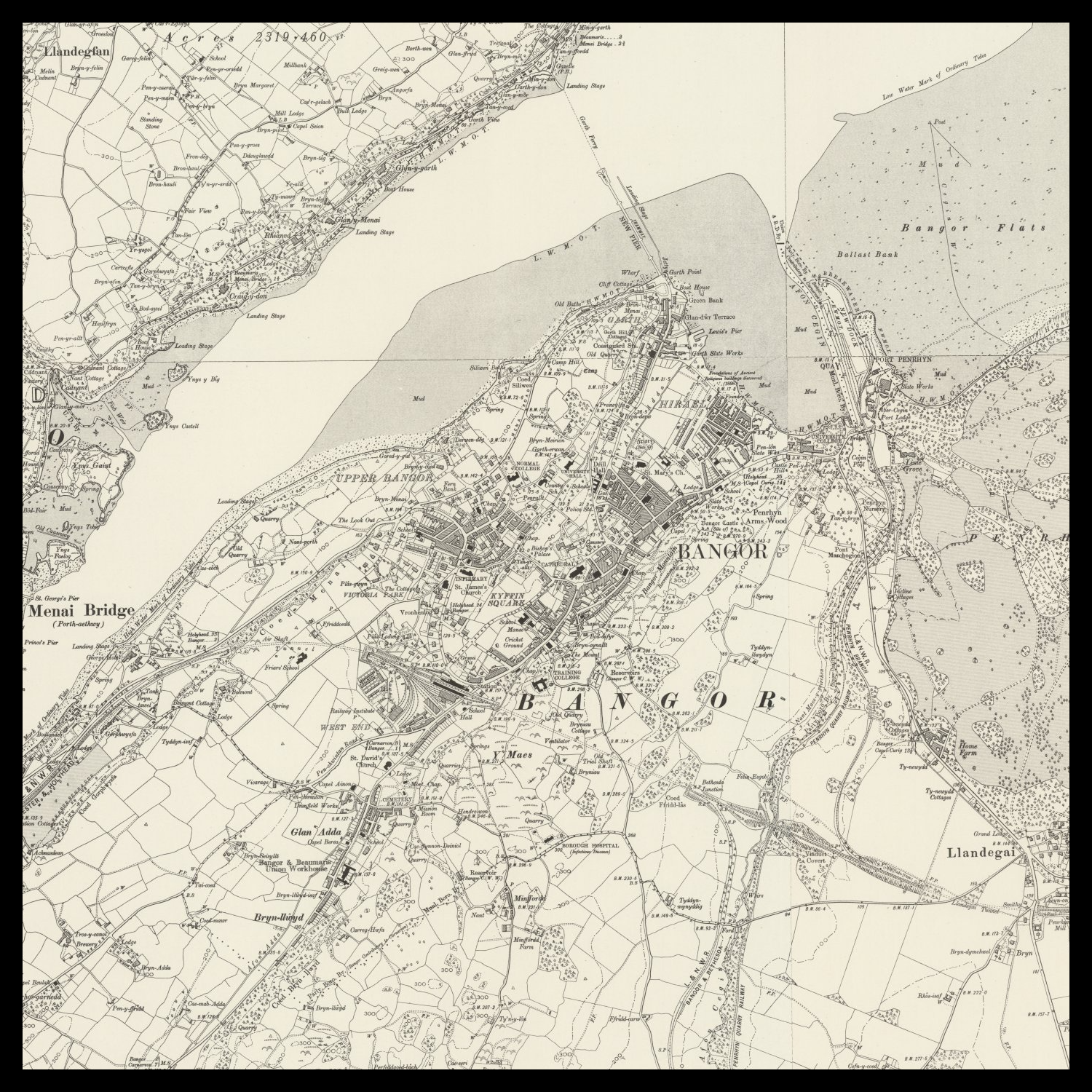 Personalised Old Map of Bangor – The Unique Maps Co.
