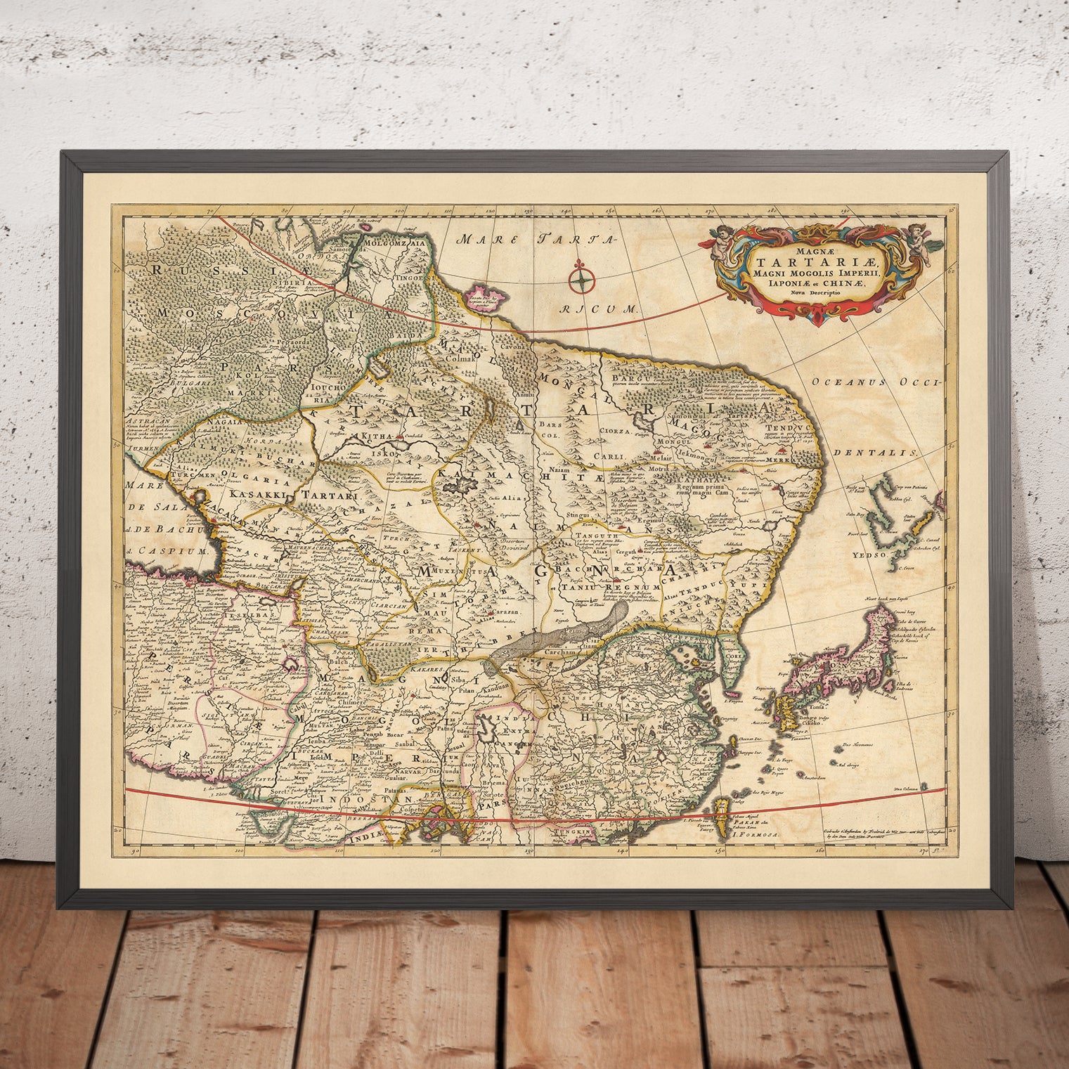 Ancienne carte de la Grande Tartarie, de l'Empire du Grand Moghol, du ...
